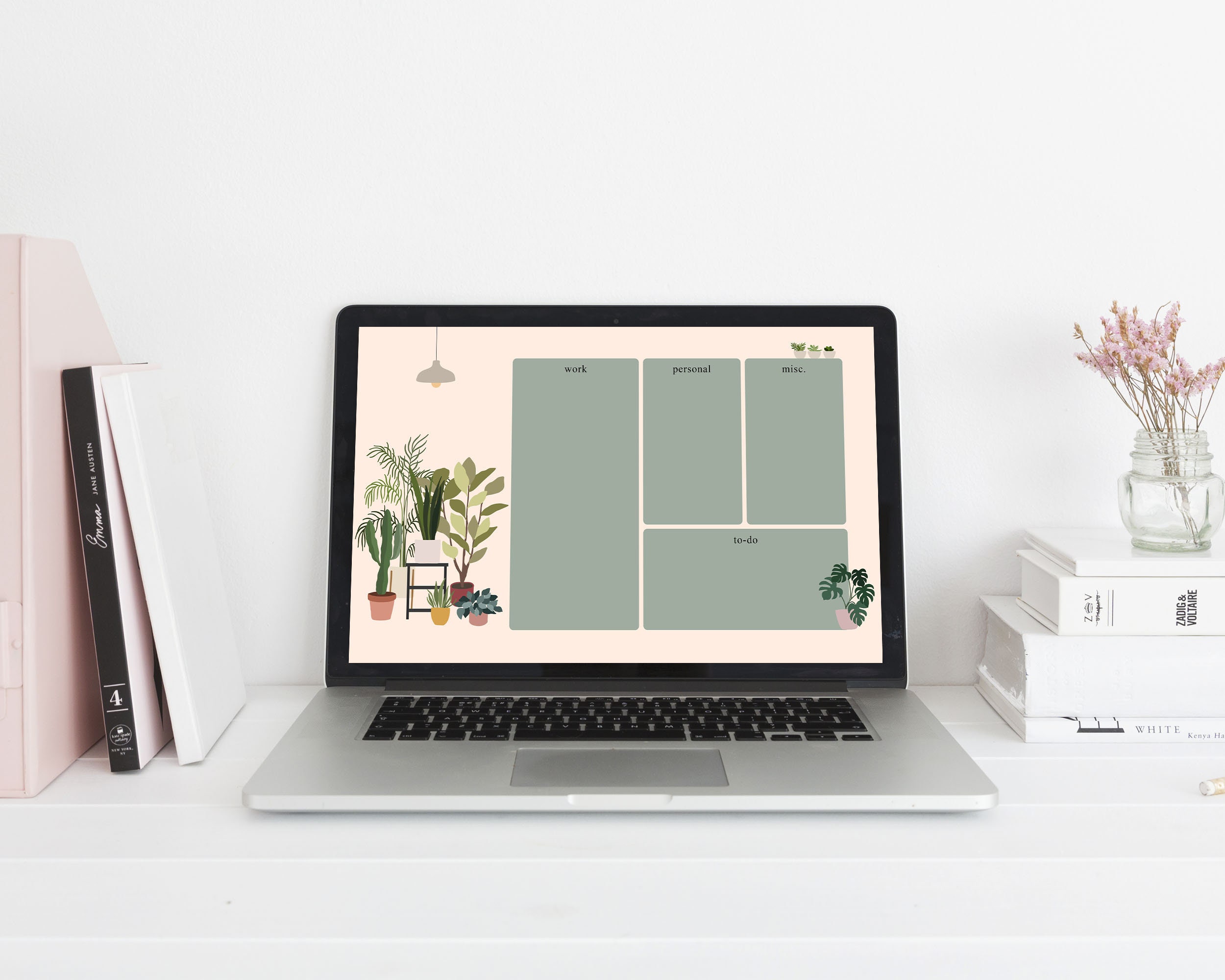 Desktop Wallpaper Organizer for Plant Lovers | Minimalist Laptop ...