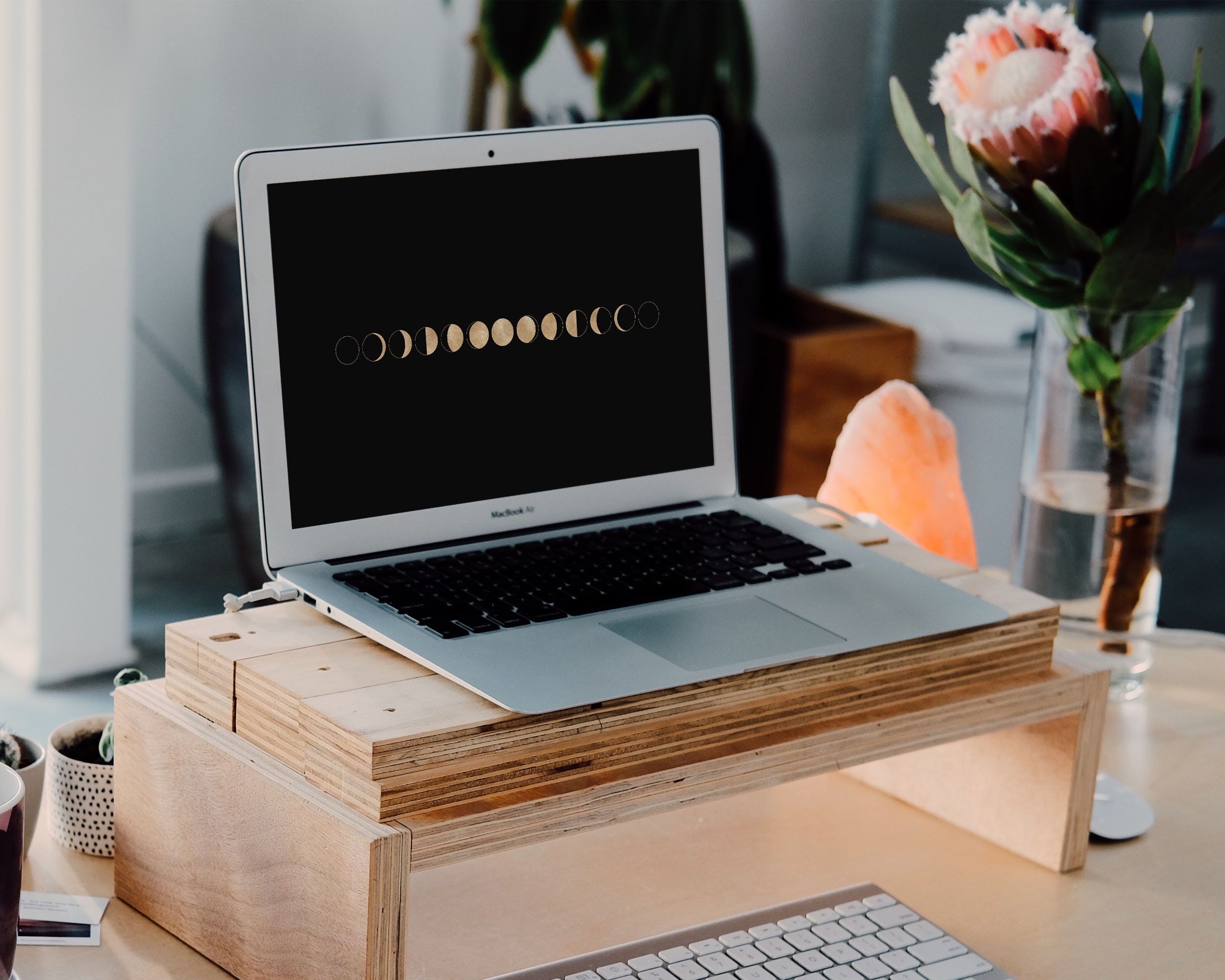 Desktop Wallpaper Moon Phases Laptop Background Minimalist - Etsy