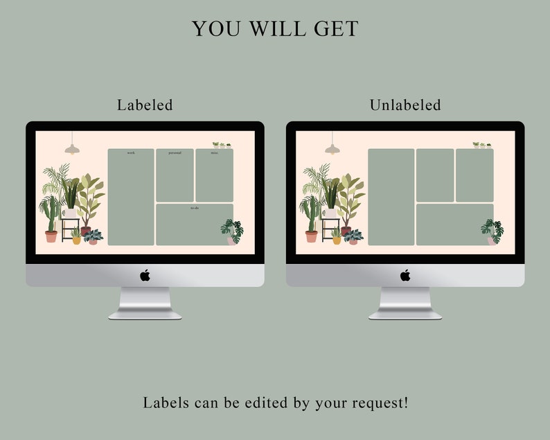 Desktop Wallpaper Organizer for Plant Lovers | Minimalist Laptop ...