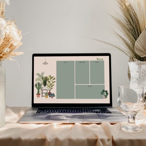 Desktop Wallpaper Organizer for Plant Lovers | Minimalist Laptop ...