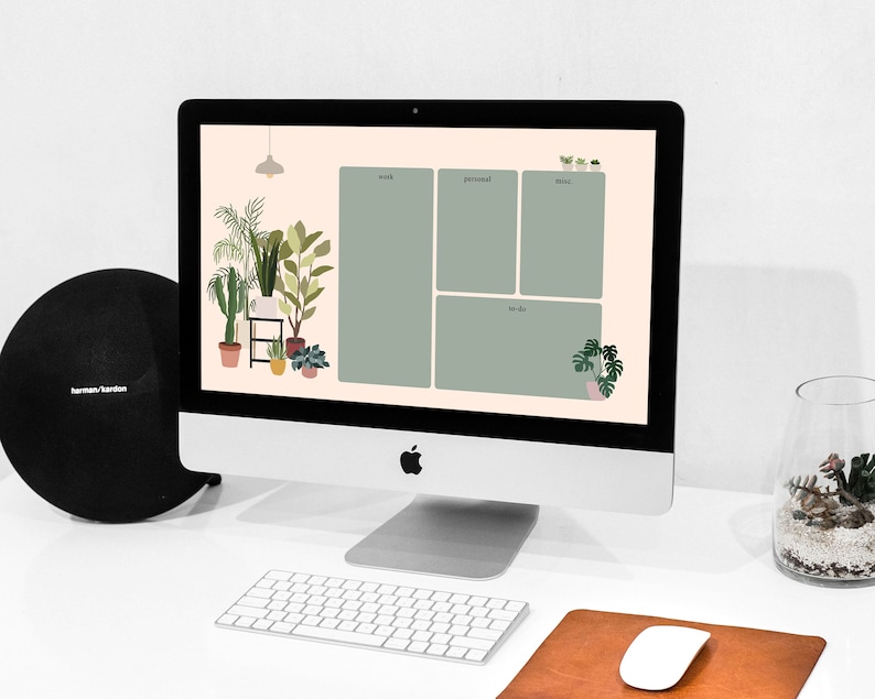Desktop Wallpaper Organizer for Plant Lovers | Minimalist Laptop ...