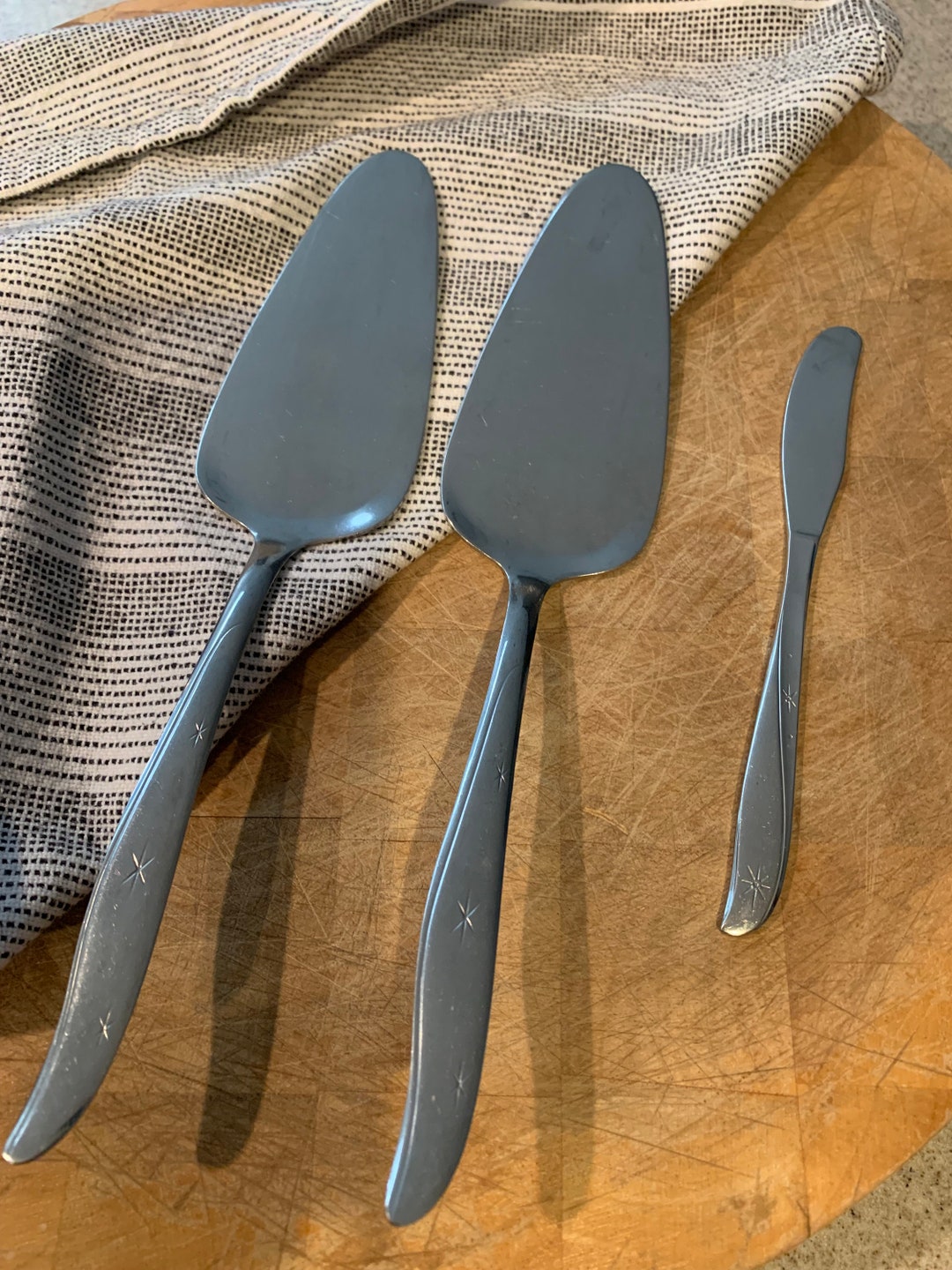 Set of Vintage MCM MAR-CREST Atomic Starburst Pie / Cake Servers With ...
