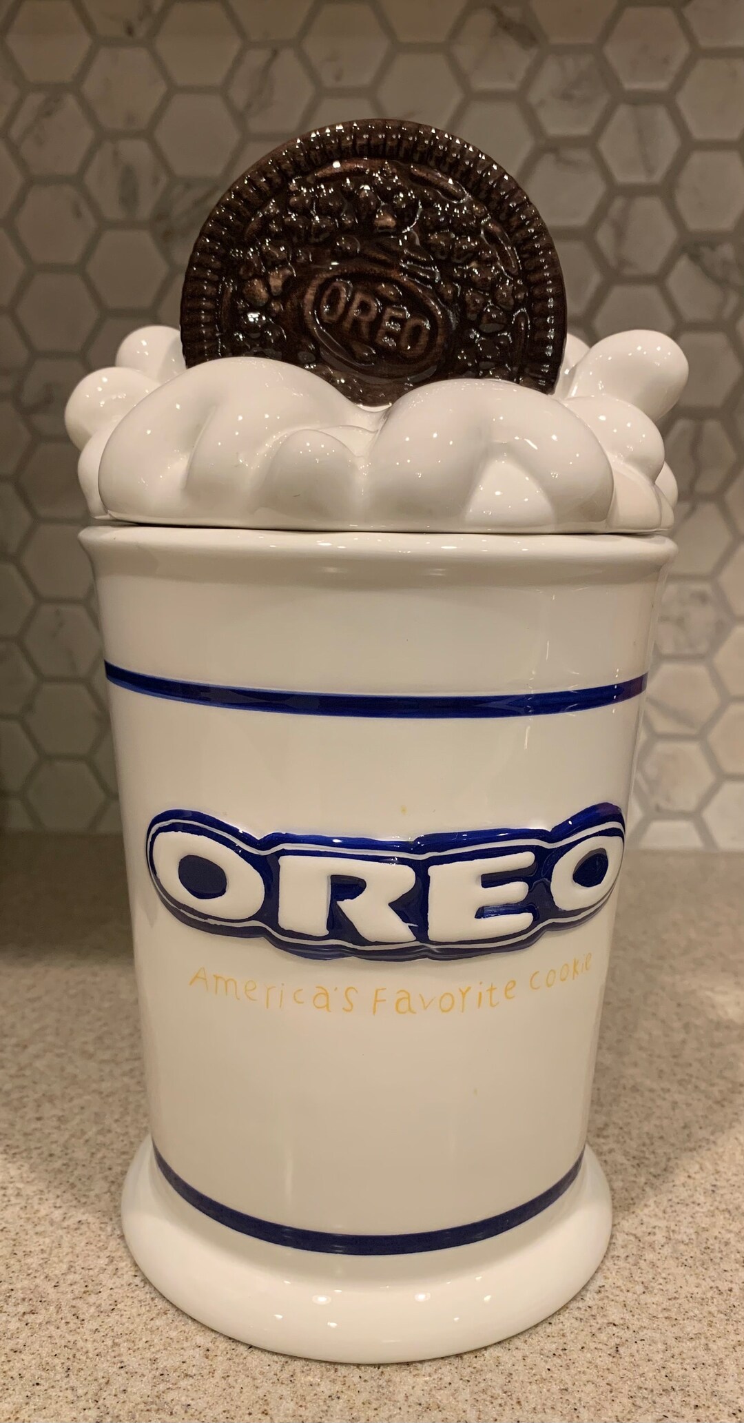 Vintage Collectible Nabisco Oreo Cookie splash Cookie Jar in Excellent ...