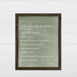Who Has Seen the Wind Word Art - Natura Poem Wall Hanging - Farmhouse ...