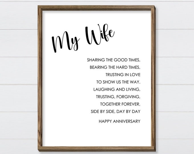 Simple Love Custom Poem Anniversary Gift Custom Love Poem Wall Hanging ...
