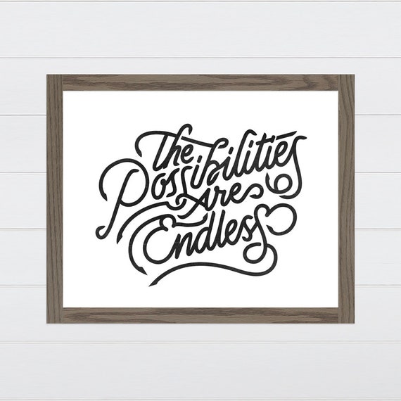 The Possibilities Are Endless Word Sign Farmhouse Word Wall | Etsy