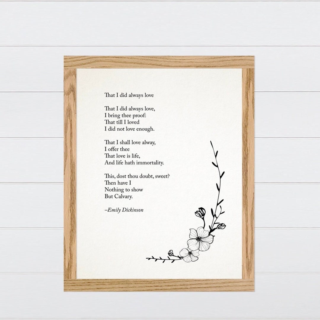 Custom Flower Poem Art Print on Canvas With Hanger Frames - Any Words ...