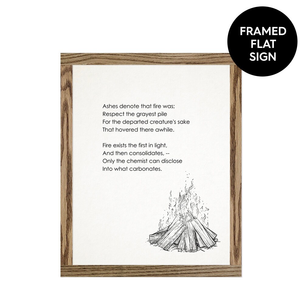 Fire Poem Wall Art Farmhouse Campfire Poem Wall Hanging - Etsy
