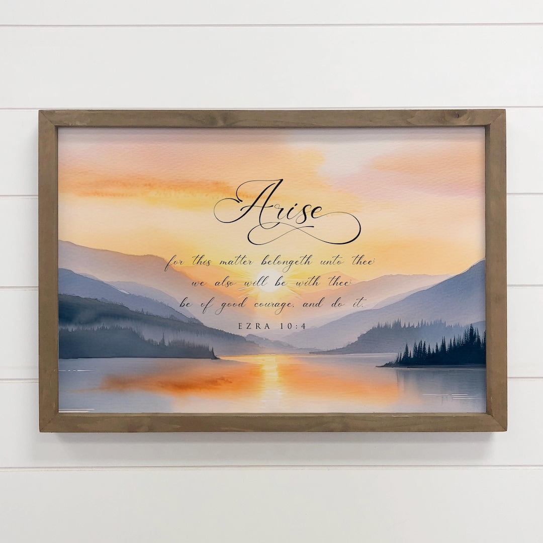 Christian Wall Art - Arise Scripture Mountains - Landscape Canvas Art ...
