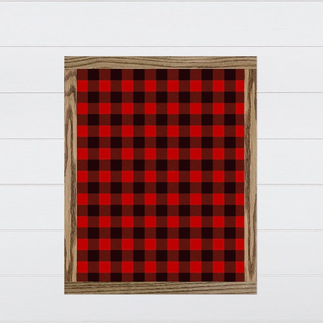 Layered Red & Black Buffalo Plaid - Holiday Plaid Wall Art - Etsy