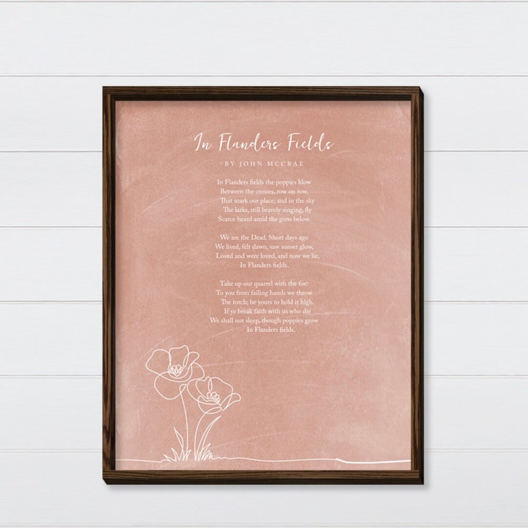 Poppy Poem Wall Art - Flower Poem Wall Hanging - Farmhouse Flower Wall ...