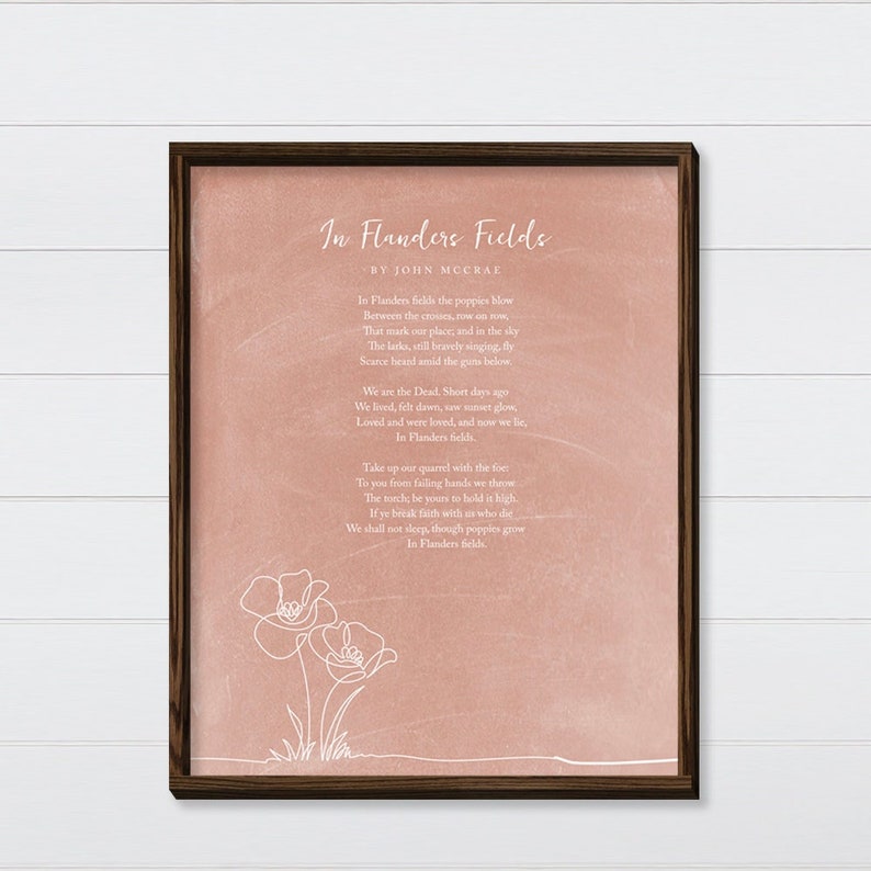 Poppy Poem Wall Art Flower Poem Wall Hanging Farmhouse - Etsy