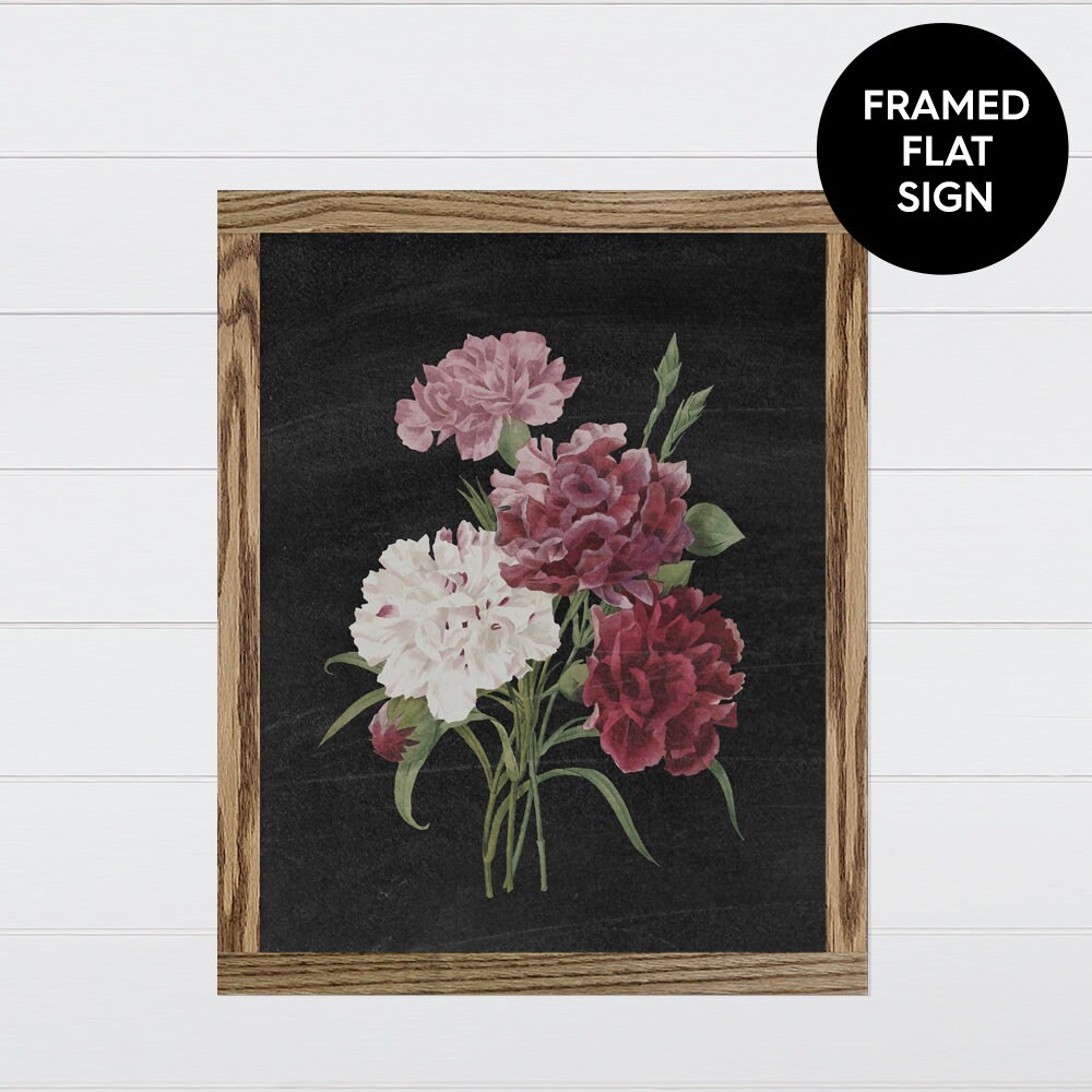 Carnation Wall Art Farmhouse Floral Wall Art - Etsy