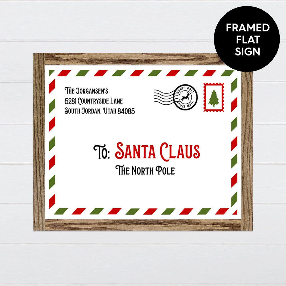 Letter to Santa Farmhouse Sign Christmas Envelope to Santa Sign - Etsy