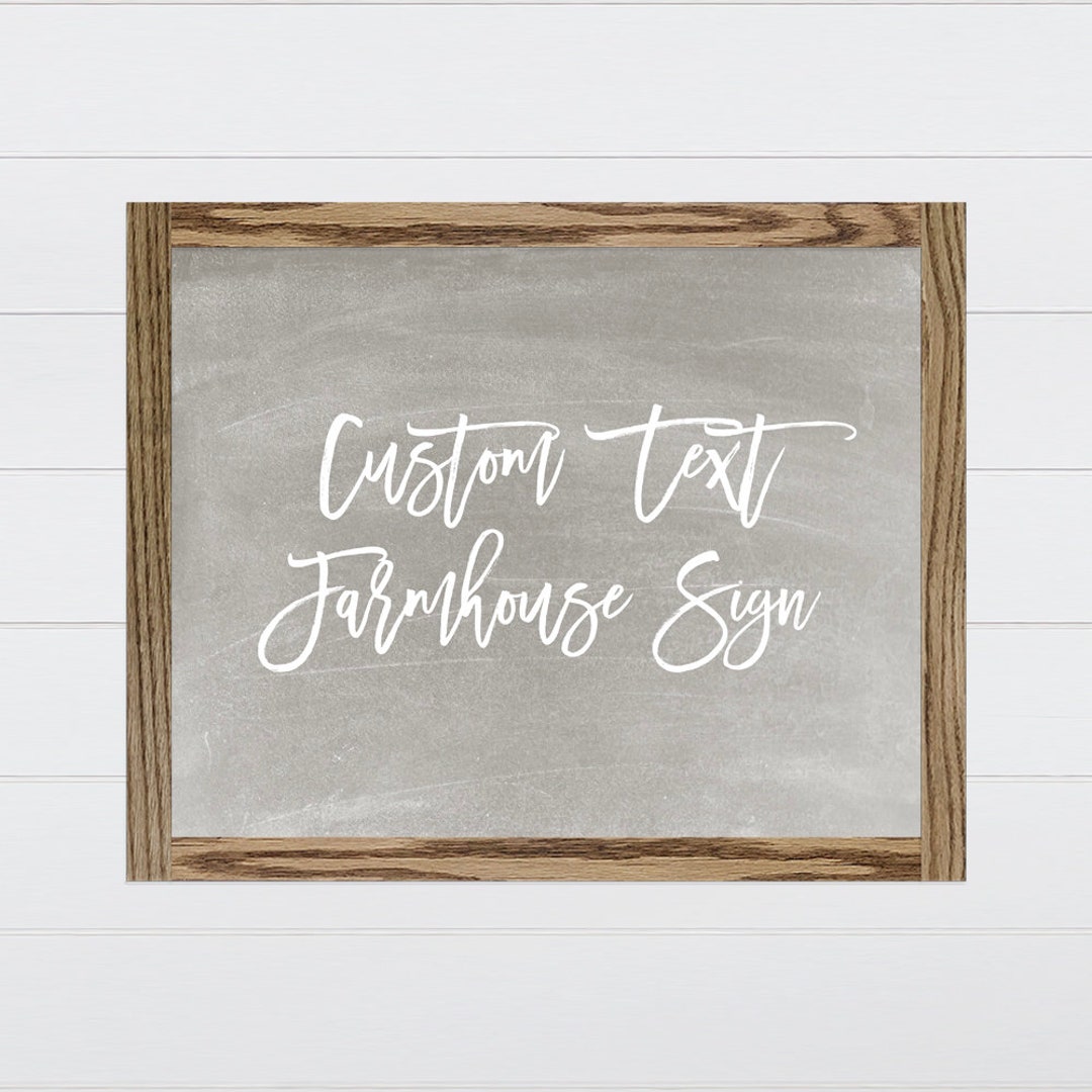 Gray Cursive Custom Word Art - Farmhouse Word Wall Hanging - Custom ...