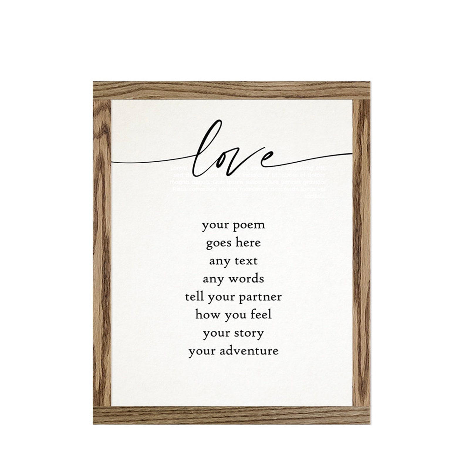 Simple Love Custom Poem Anniversary Gift Custom Love Poem Wall Hanging ...
