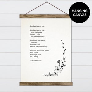 Custom Flower Poem Art Print on Canvas With Hanger Frames - Any Words ...