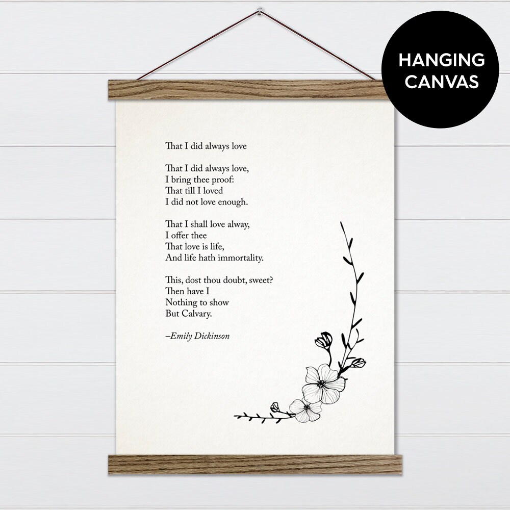 Custom Flower Poem Art Print on Canvas With Hanger Frames - Etsy