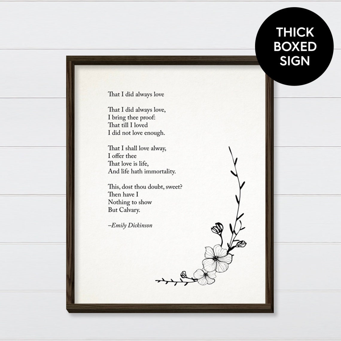 Custom Flower Poem Art Print on Canvas With Hanger Frames - Etsy