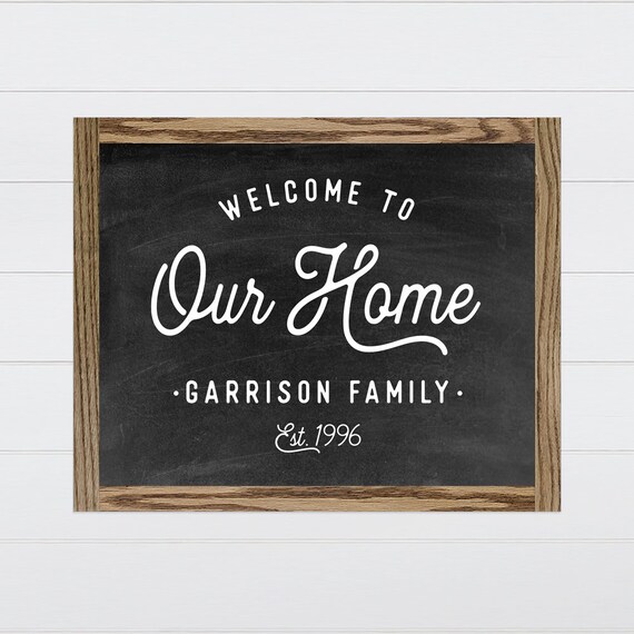 Custom Home Welcome Sign Chalkboard Styled Farmhouse Welcome | Etsy UK