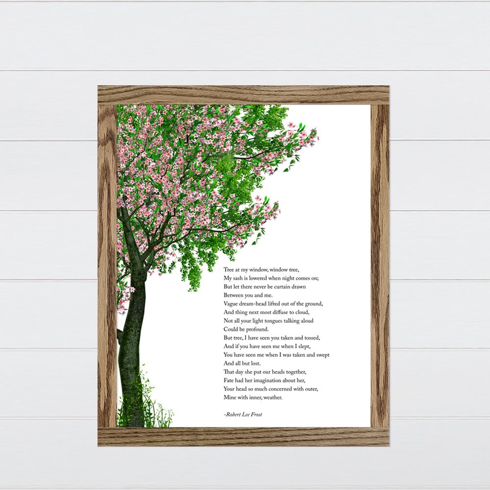 Flowering Tree Wall Hanging Tree Poem Word Art Farmhouse Poem Wall Art ...