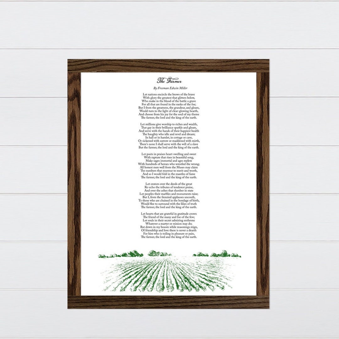Farm Quote Wall Hanging - Farm Poem Wall Art - Farmhouse Word Art Decor ...