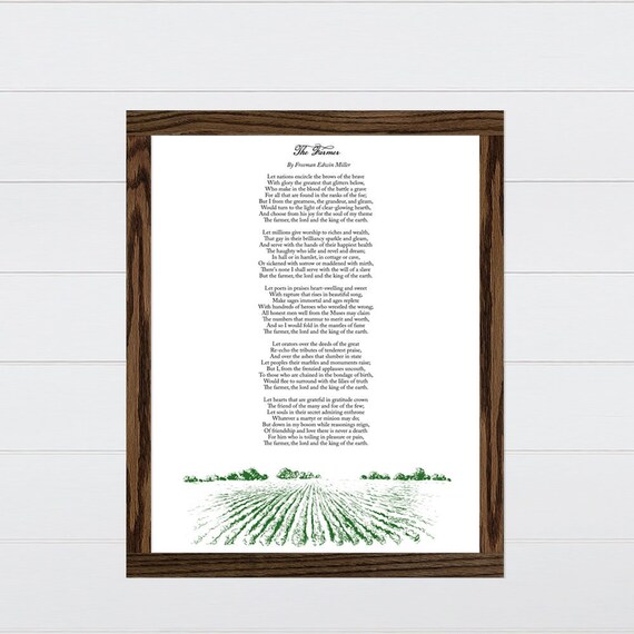 Farm Quote Wall Hanging Farm Poem Wall Art Farmhouse Word - Etsy