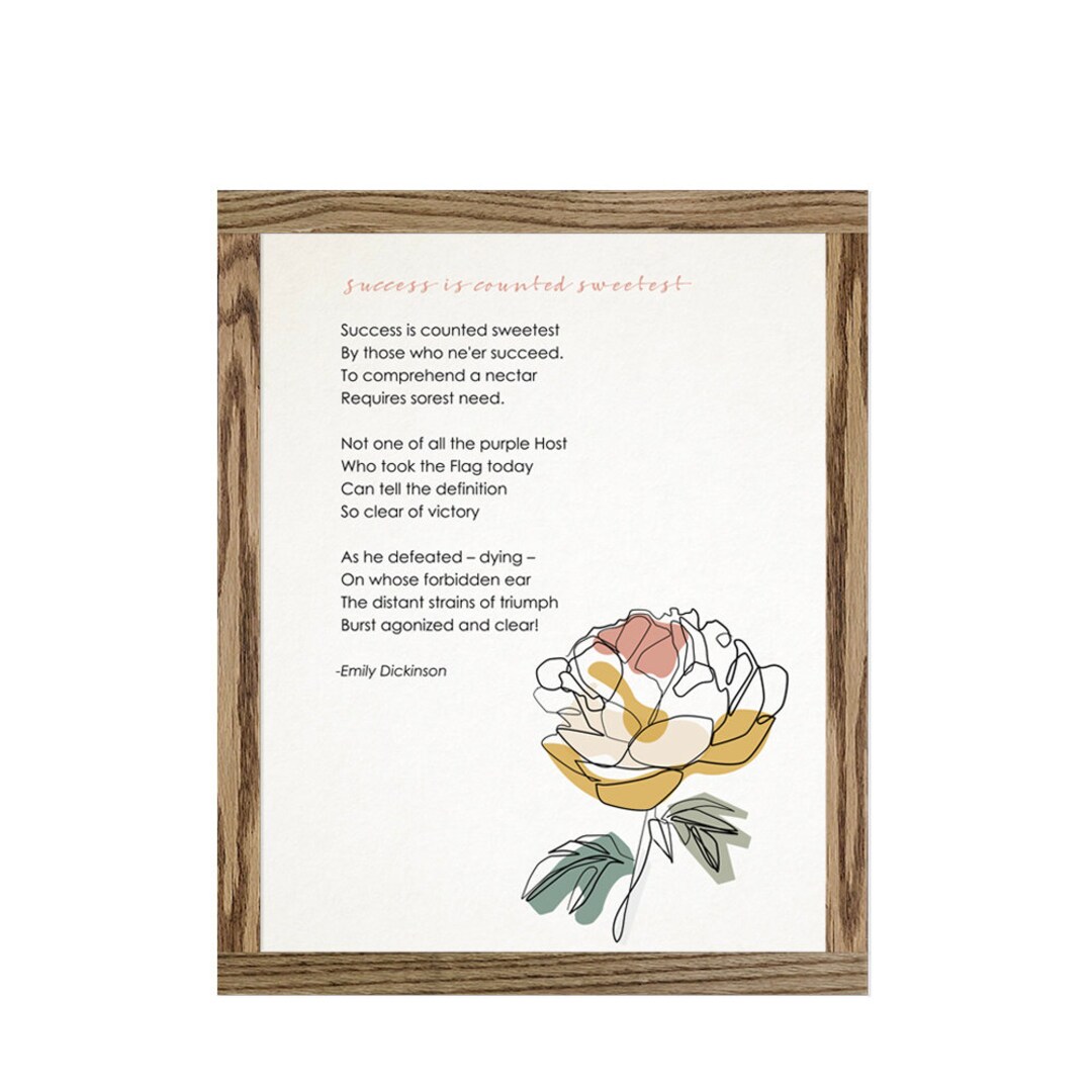 Line Peony Watercolor With Poem Wall Hanging Farmhouse Peony Word Art ...