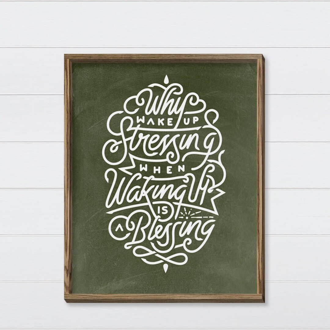 Why Wake up Stressing Word Wall Art Farmhouse Word Art - Etsy