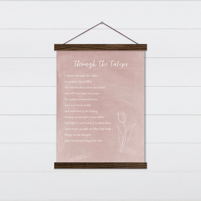 Tulip Poem Wall Art Flower Poem Wall Hanging Farmhouse Flower Wall ...