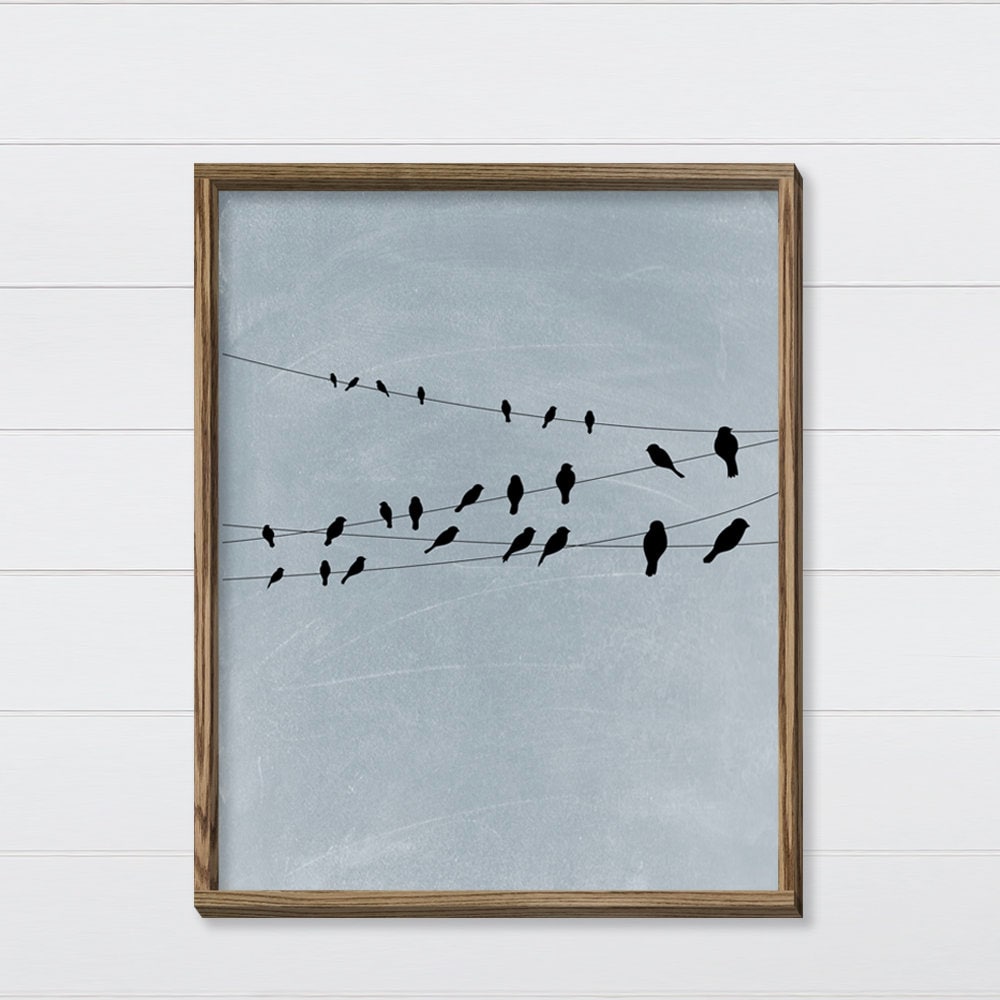 Birds on a Wire Wall Art Birds on a Wire Silhouette Wall - Etsy