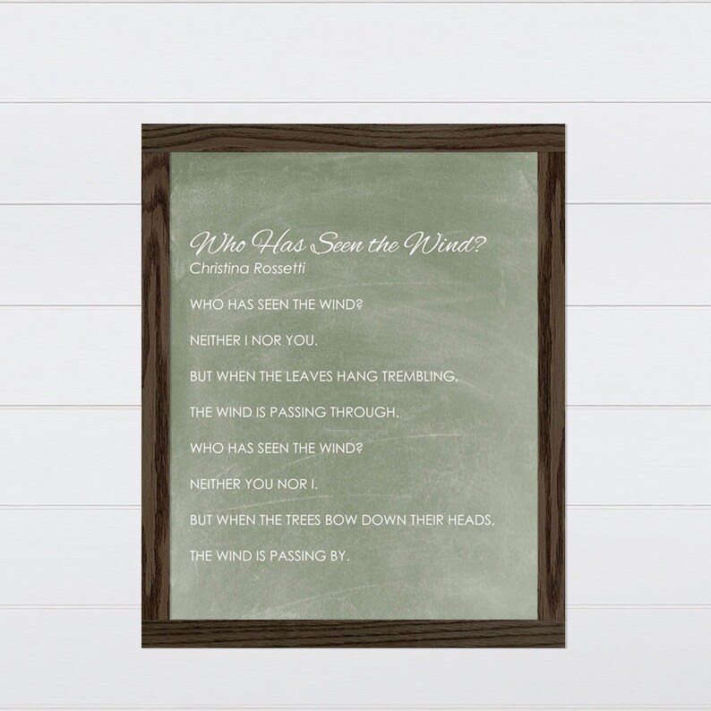 Who Has Seen the Wind Word Art Natura Poem Wall Hanging - Etsy