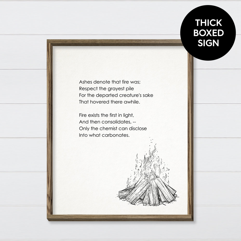 Fire Poem Wall Art Farmhouse Campfire Poem Wall Hanging - Etsy