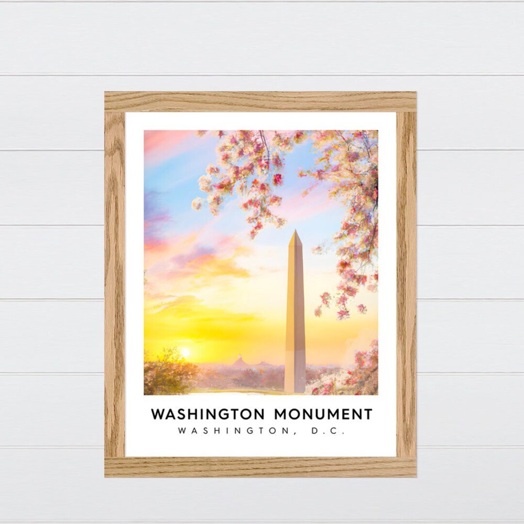 George Washington Monument Watercolor - Nature Wall Art - National ...