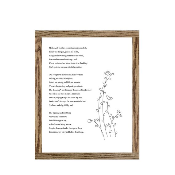 Tall Simple Flower Poem Wall Art Flower Sketch and Poem Wall - Etsy