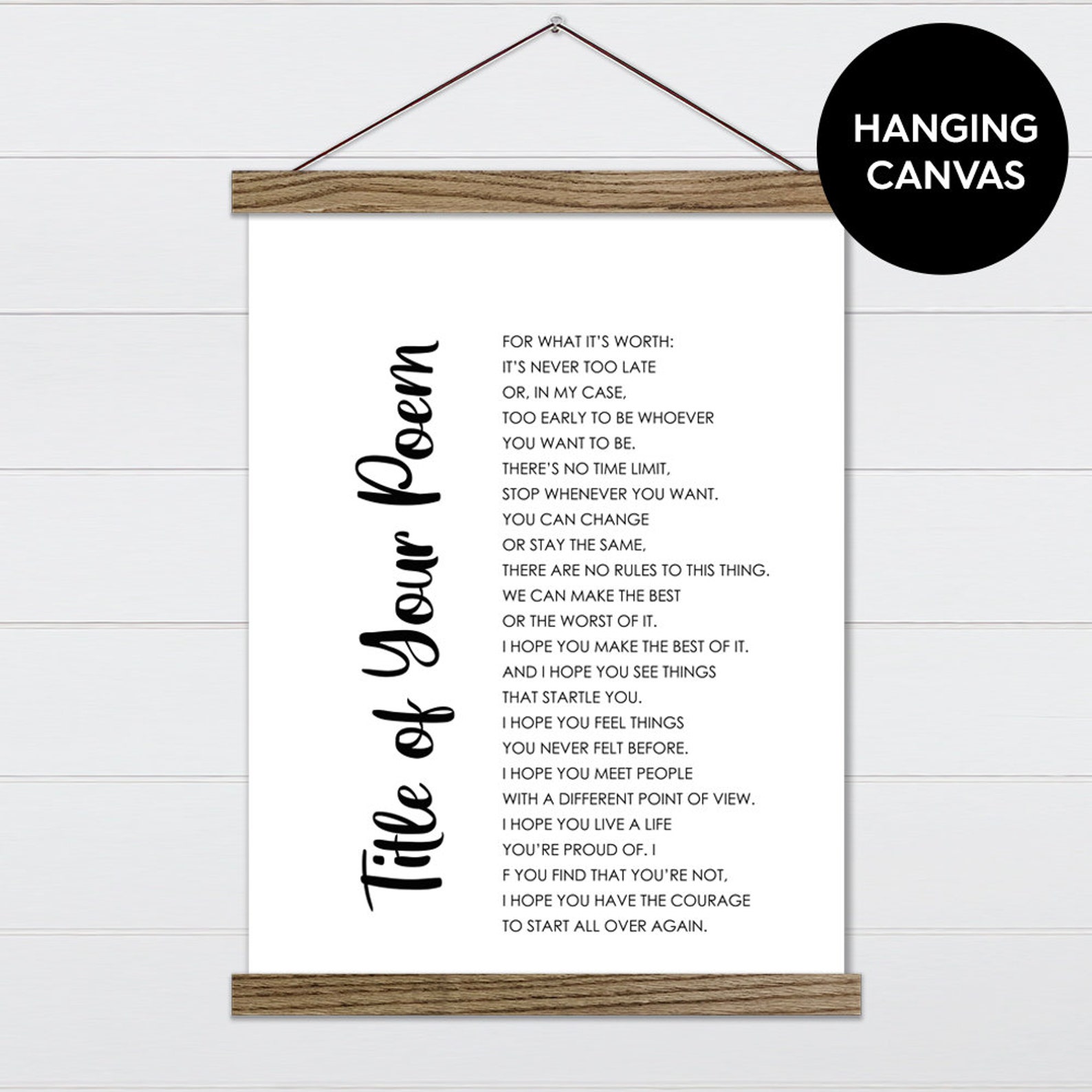 Side Title Poem Custom Word Art Custom Poem Wall Hanging - Etsy