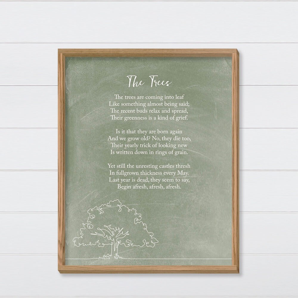 The Trees Poem Wall Hanging Nature Word Art Trees Poem - Etsy