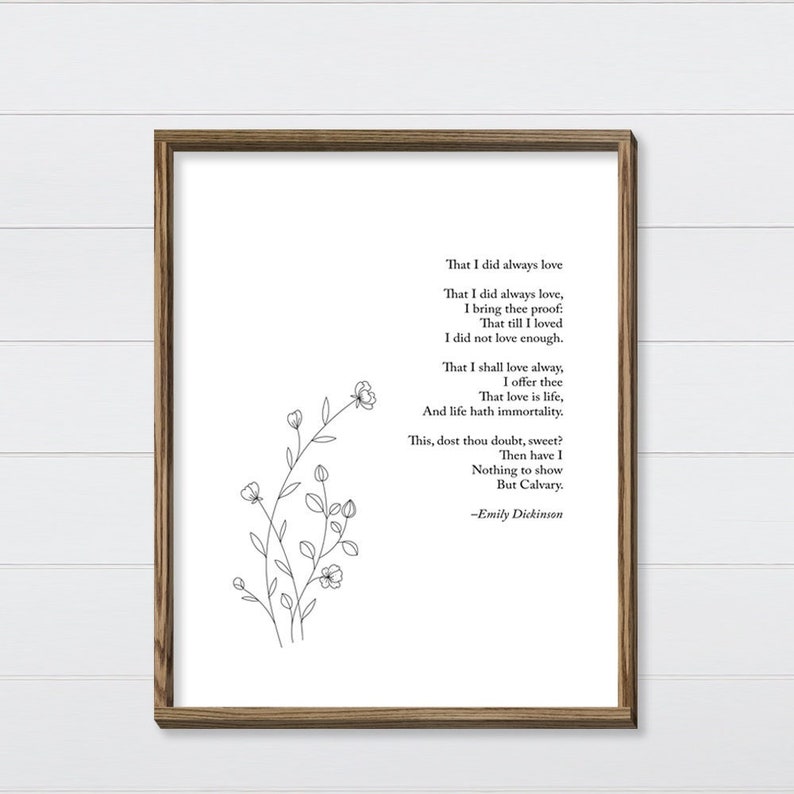 Simple Flower Poem Wall Art Custom Flower Wall Hanging - Etsy