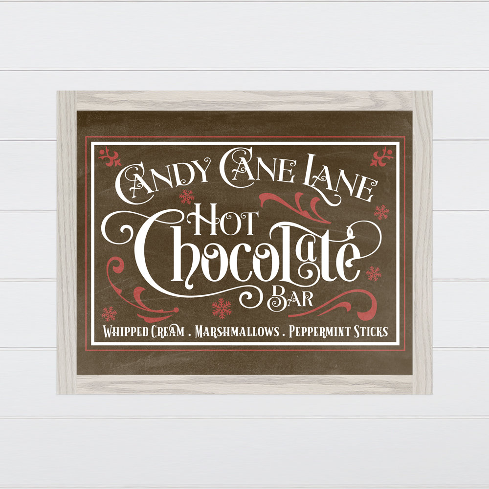 Candy Cane & Hot Chocolate Bar Holiday Sign Farmhouse Yummy Treat Sign ...
