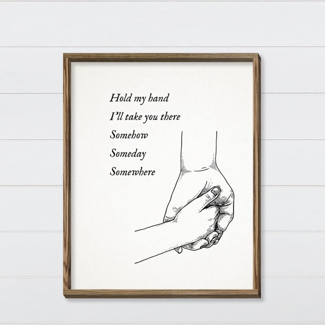 Holding Hands Poem Wall Hanging - Nursery Poem Wall Art - Holding Hands ...