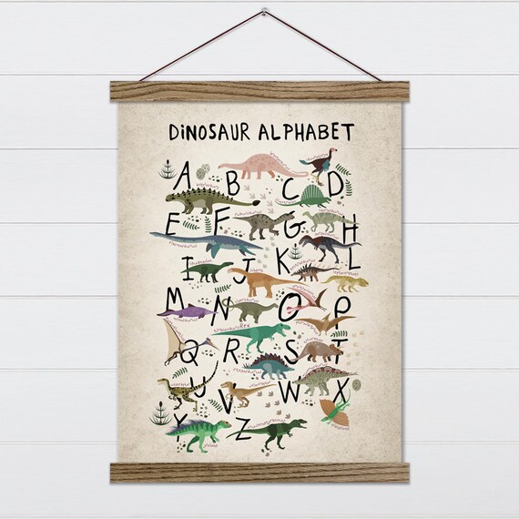 Dinosaur Alphabet Wall Art Nursery Wall Art Dinosaur Wall - Etsy