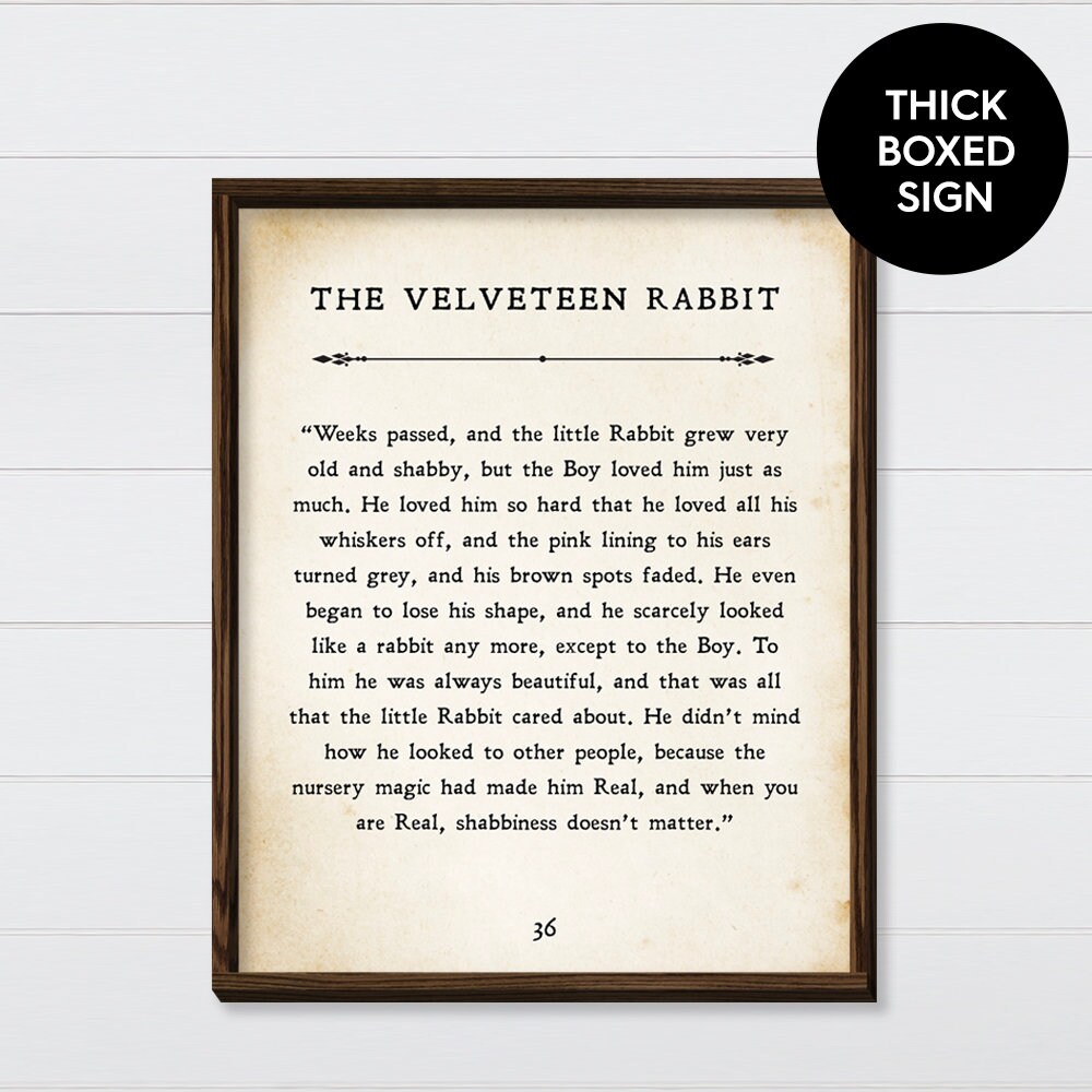 The Velveteen Rabbit Wall Sign Farmhouse Nursery Decoration - Etsy