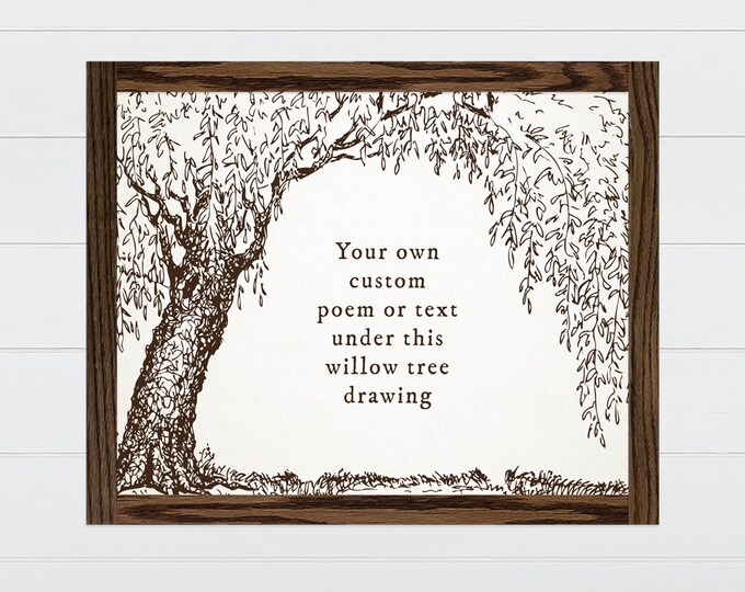 Willow Tree Watercolor Art Print of a Weeping Willow Tree on Willows ...
