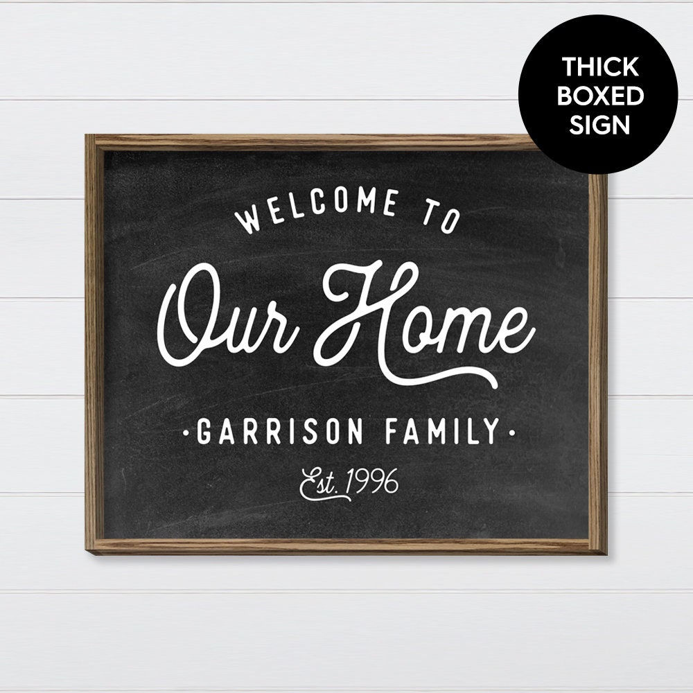 Custom Home Welcome Sign Chalkboard Styled Farmhouse Welcome Sign - Etsy