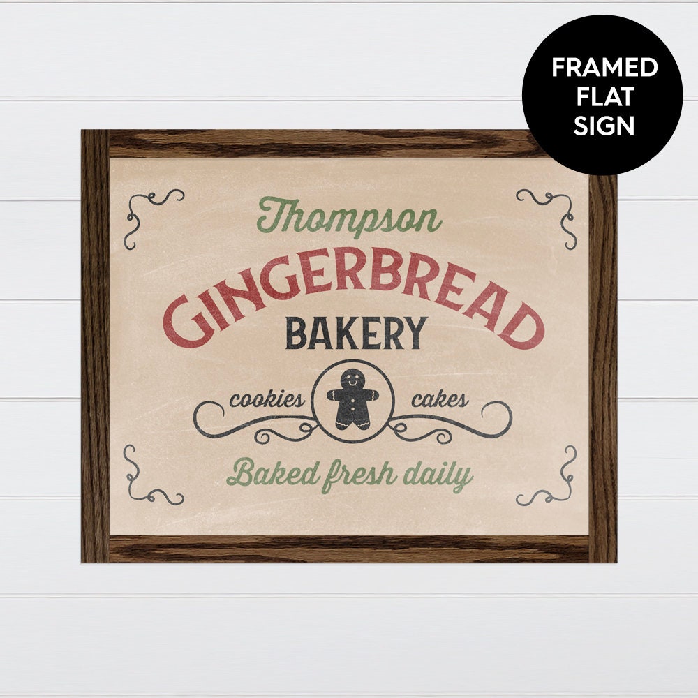 Gingerbread Bakery Farmhouse Christmas Sign Gingerbread Man - Etsy