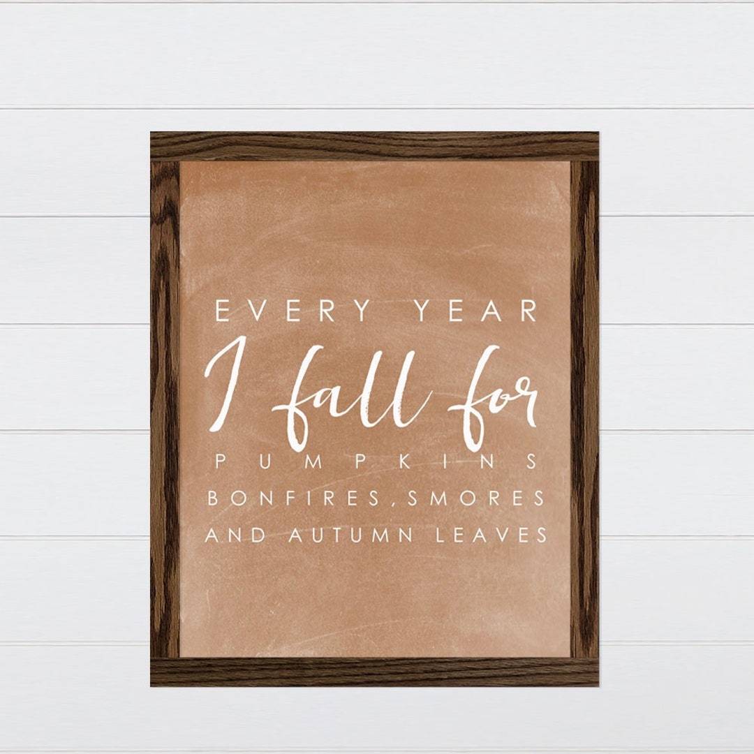 Every Year I Fall for Word Wall Hanging Farmhouse Fall Wall Art Fall ...