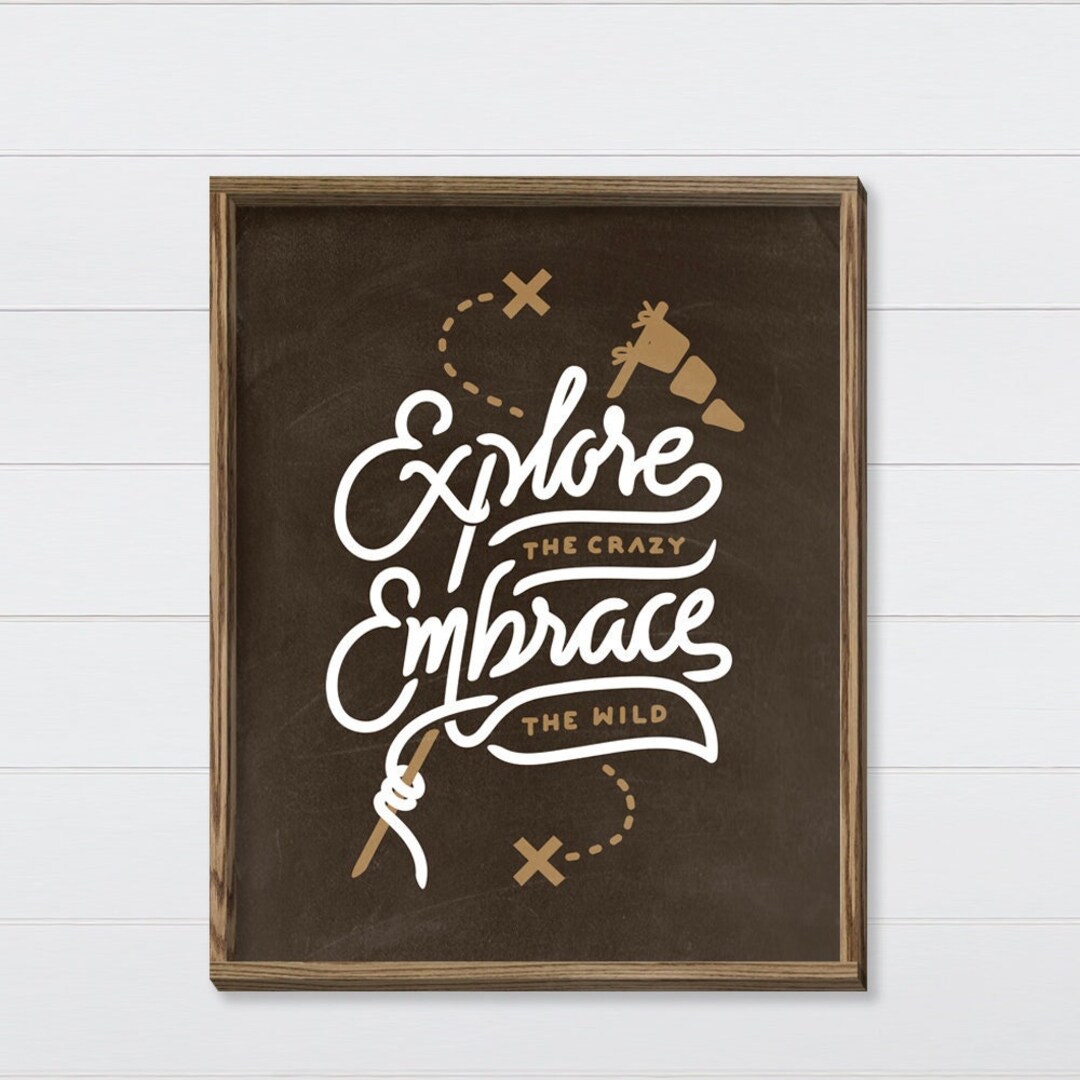 Explore & Embrace Word Wall Art - Farmhouse Word Wall Art - Farmhouse ...