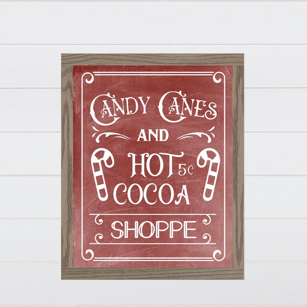 Candy Cane Shoppe Sign Farmhouse Christmas Decoration - Etsy