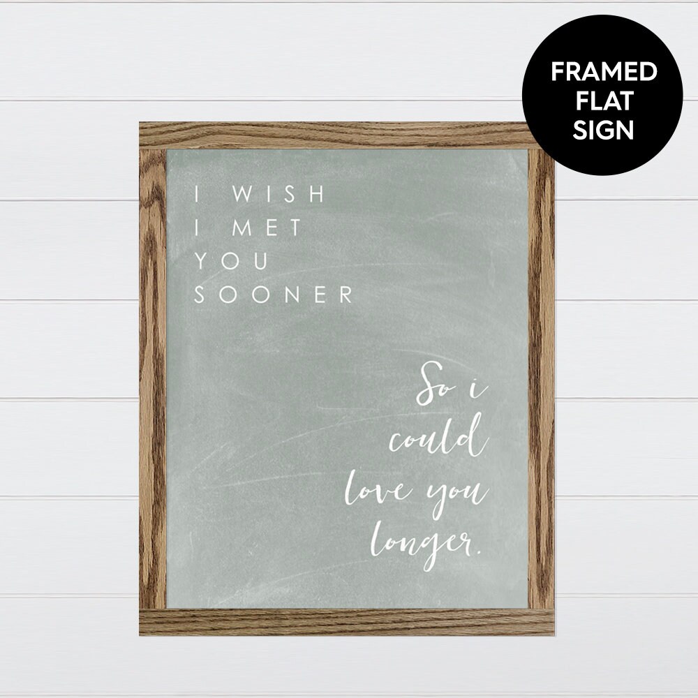 I Wish I Met You Sooner Word Wall Art Farmhouse Couple Word Wall ...