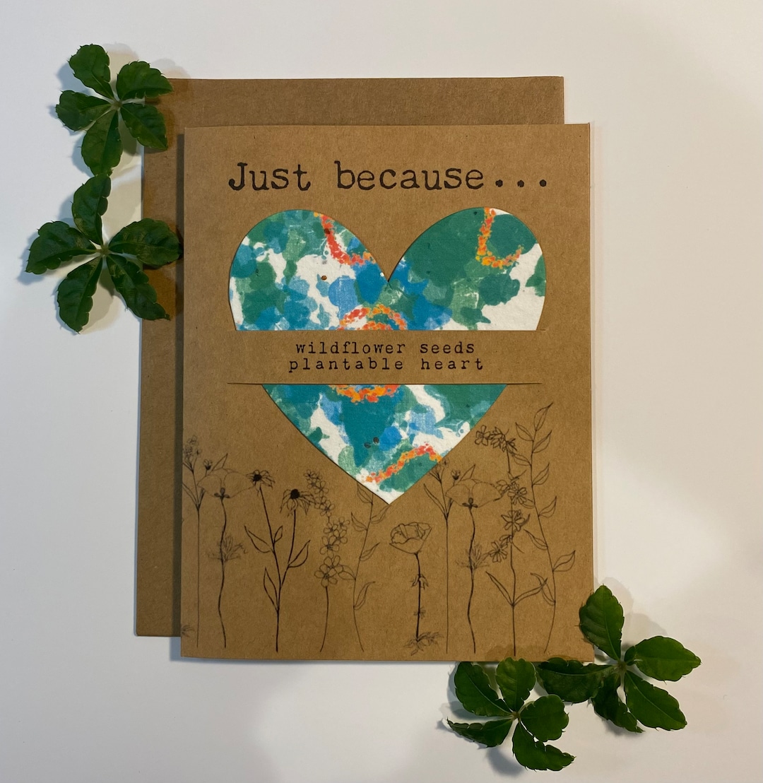 Seed Heart Card ~ Wildflower Seed Card ~ Plantable Greeting Card ~ Just ...